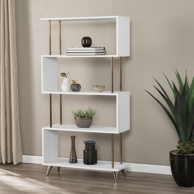Mid century geometric bookcase store
